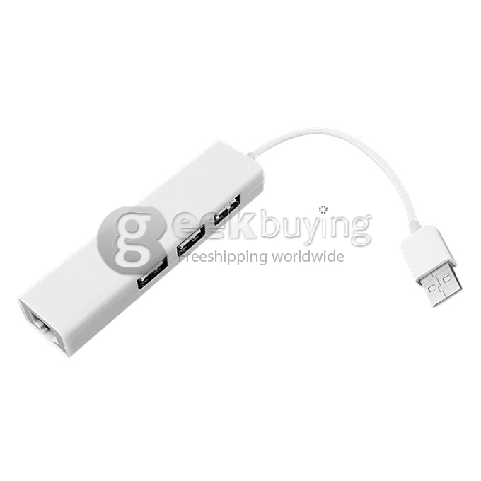 USB 2.0 RJ45 LAN+USB Hub (2 in 1) Adapter for PC Computer Laptop