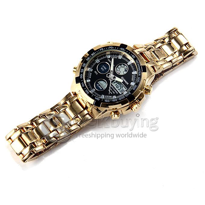 LED Analog & Digital Quartz Gold Wrist Watch for Man