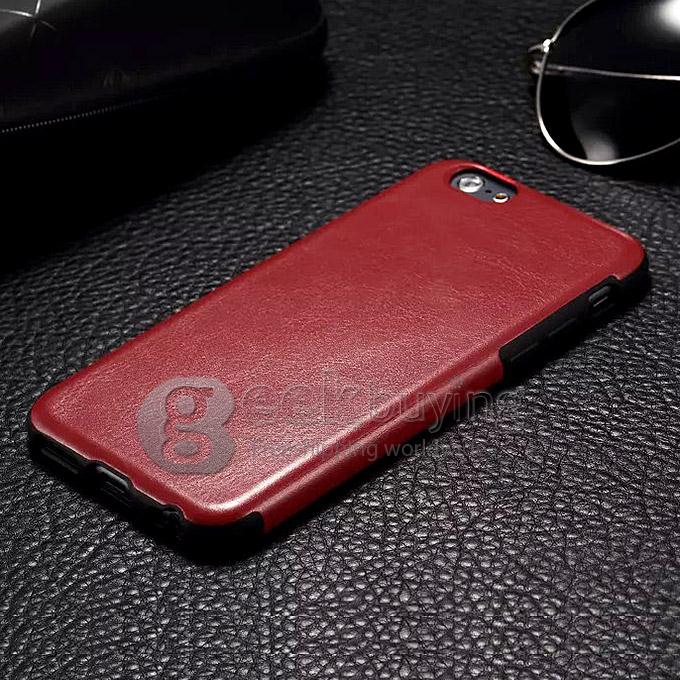 New Luxury TPU Leather Back Case Cover For iPhone 6 Plus - Red