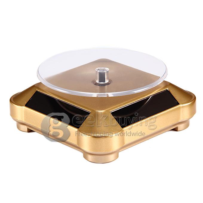 300g Load Solar Power Rotating Display Stand Showcase Plate Golden