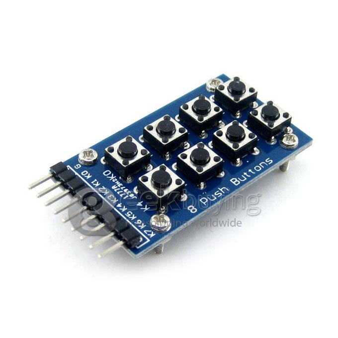 8 Single Push Button in 1 Board 4*2 2*4 Matrix Keyboard Single Key