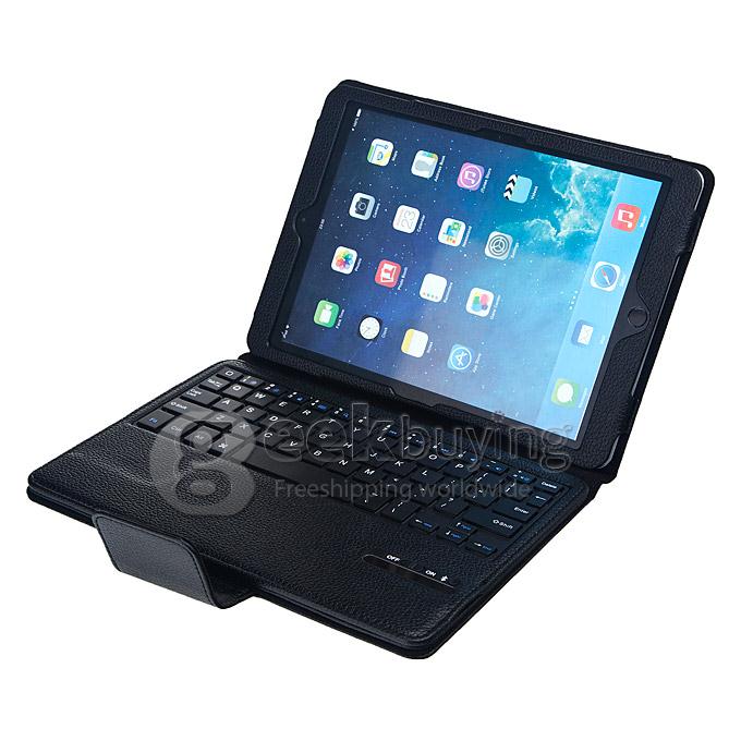 Wireless Bluetooth ABS Leather Keyboard Case for Apple iPad Air 2