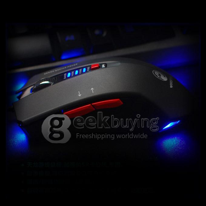 WFIRST DENON X6000-M Wired USB 2400DPI Gaming Mouse 6D Optical Mouse