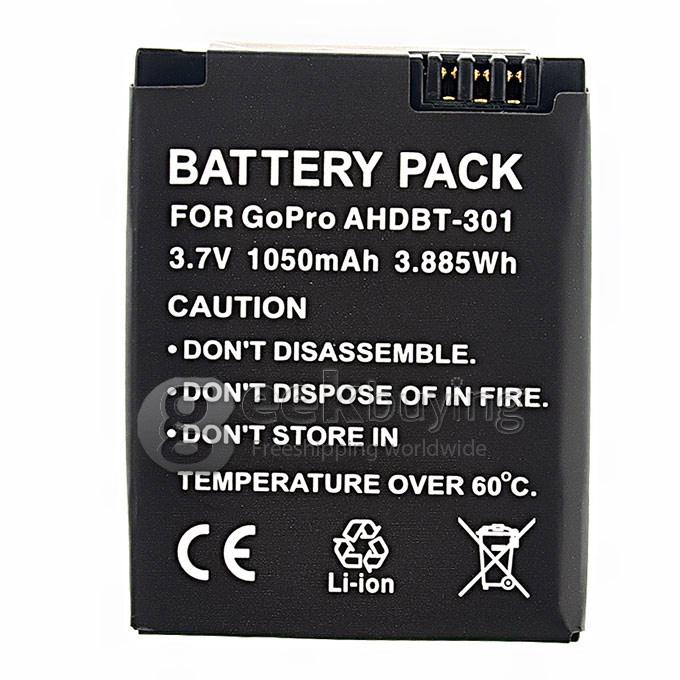 3.7V 1050mAh Li-ion Battery for Gopro Hero 3/3+