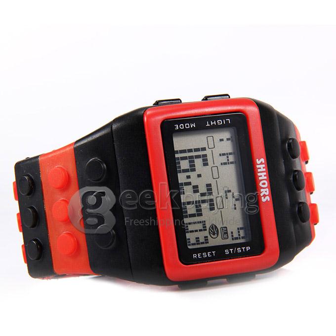 Rainbow 9 Unisex LED Block Brick Style Rubber Strap Digital Watch