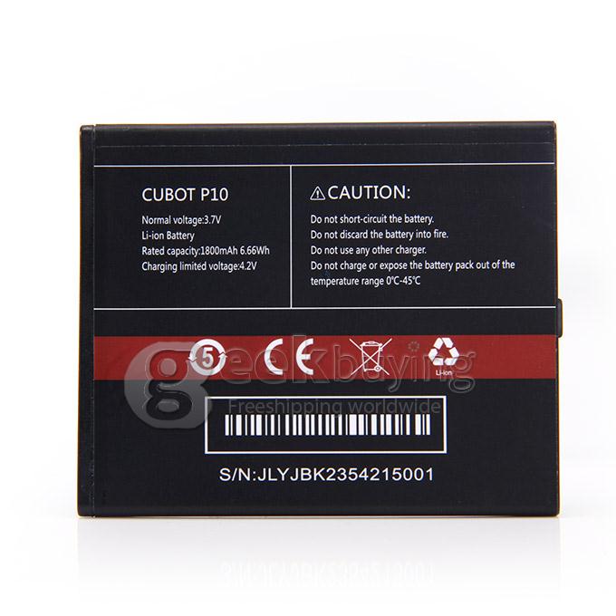 3.7V 1800mAh Rechargeable Lithium-ion Battery for CUBOT P10