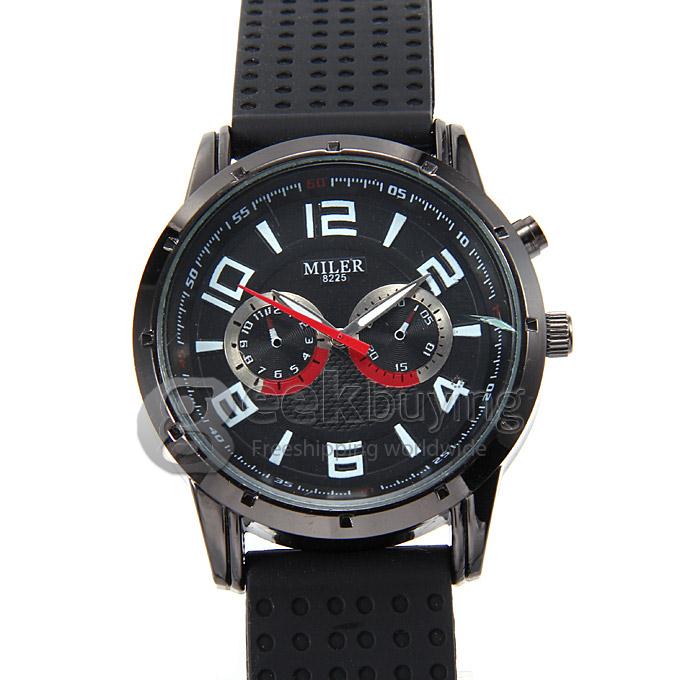 MILER A8225 Stainless Rubber Analog Quartz Sport Watch for Man