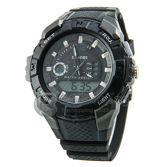SHHORS 803 LED Rubber Band Analog-Digital Sport Quartz Watch for Man