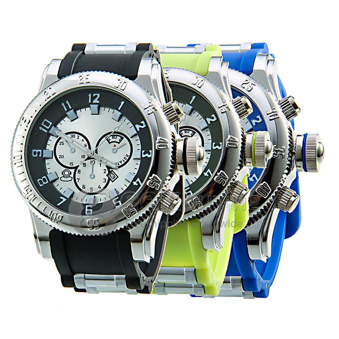 SHHORS 80083 Rubber Band Analog Sport Quartz Wrist Watch for Man