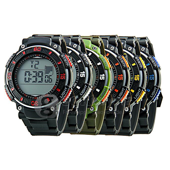 SHHORS 789 LED Rubber Band Digital Sport Quartz Wrist Watch for Man