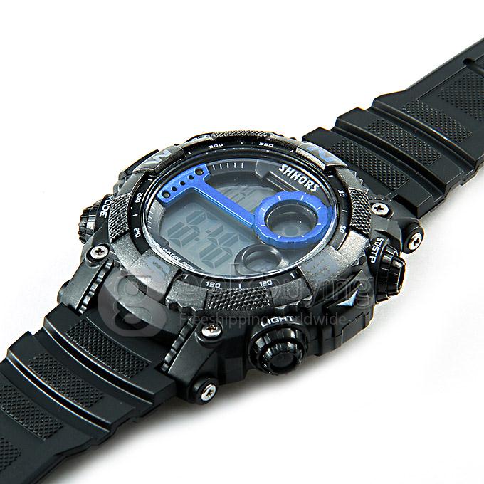 SHHORS 805 LED Rubber Band Digital Quartz Sport Wrist Watch for Man