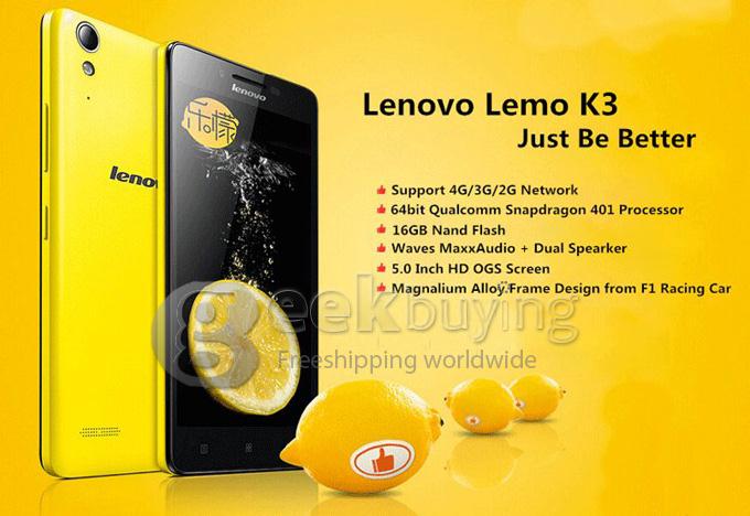 Lenovo Lemo K3 Qualcomm MSM8916 Quad Core 64bit 4G LTE Smartphone 5.0"