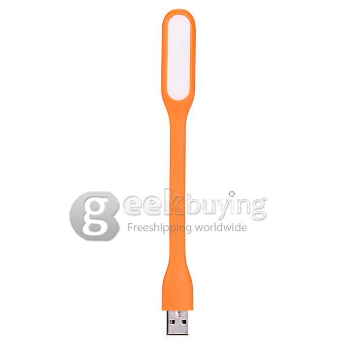 Bendable Mini Silicon 1.2W USB LED Light Lamp 17cm - Orange