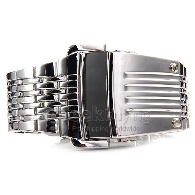 Iron Man Digital LED Steel Band Digital Quartz Wrist Watch for Man