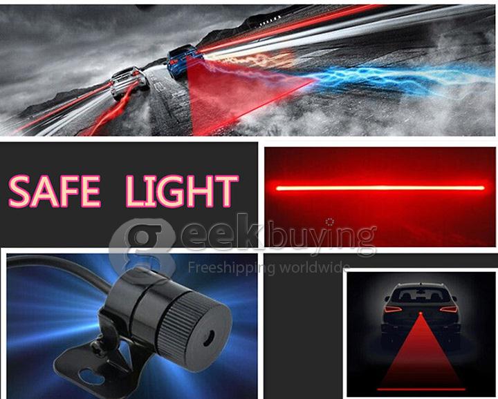 Red Car Alarm Laser Fog Light Rear Anti-Collision Warning Lamp