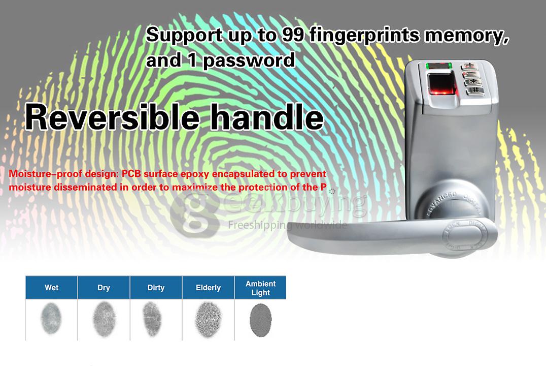 DIY-3398 Biometric Fingerprint+Mechanical Key Password