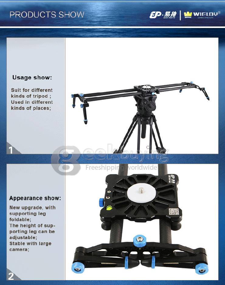 WIELDY Mini Carbon Fiber Rods Light 80cm Linear Camera Slider