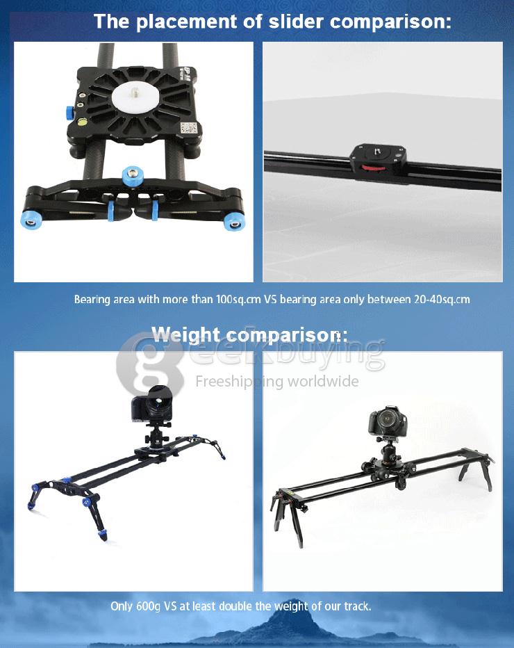 WIELDY Mini Carbon Fiber Rods Light 80cm Linear Camera Slider