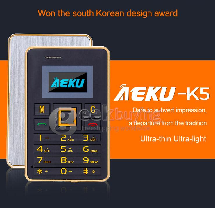 AEKU K5 1.0 inch MTK Single Core Mini Pocket Card Cell Phones