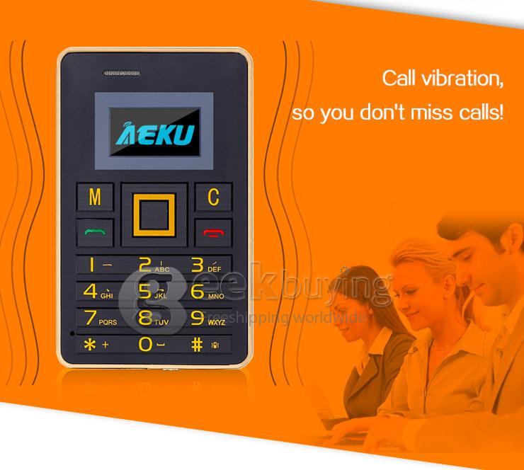 AEKU K5 4GB Memory 1.0 inch MTK Single Core Mini Pocket Card CellPhone