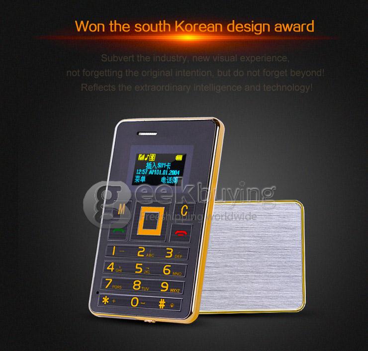 AEKU K5 4GB Memory 1.0 inch MTK Single Core Mini Pocket Card CellPhone