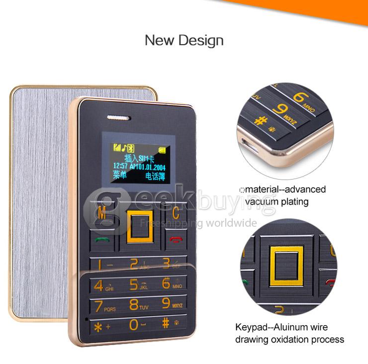 AEKU K5 4GB Memory 1.0 inch MTK Single Core Mini Pocket Card CellPhone