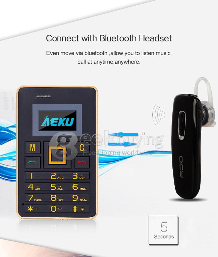 AEKU K5 4GB Memory 1.0 inch MTK Single Core Mini Pocket Card CellPhone