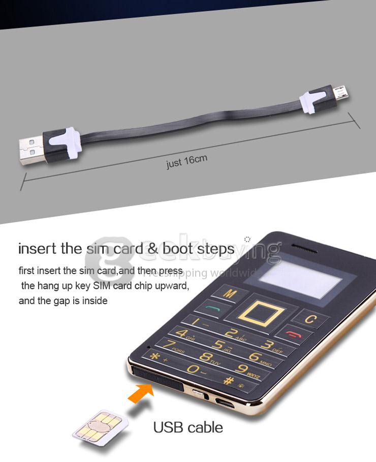 AEKU K5 4GB Memory 1.0 inch MTK Single Core Mini Pocket Card CellPhone