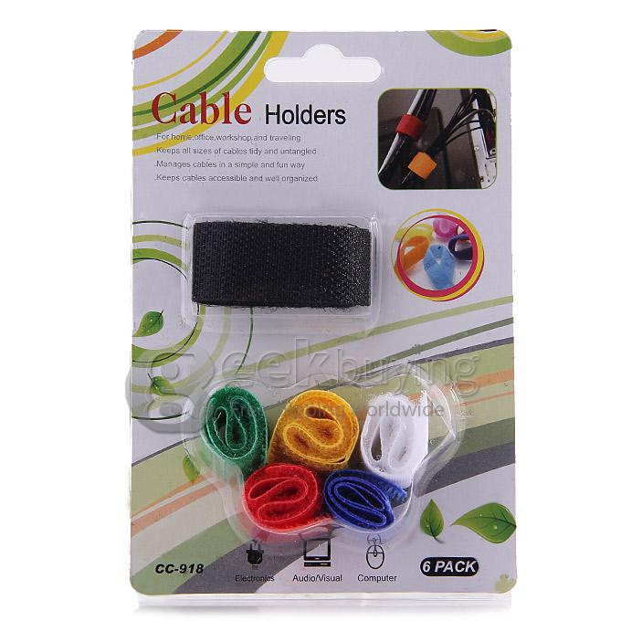 6 Colors Hook & Loop Cable Tie line with Cable Tie Seals Tie Belt