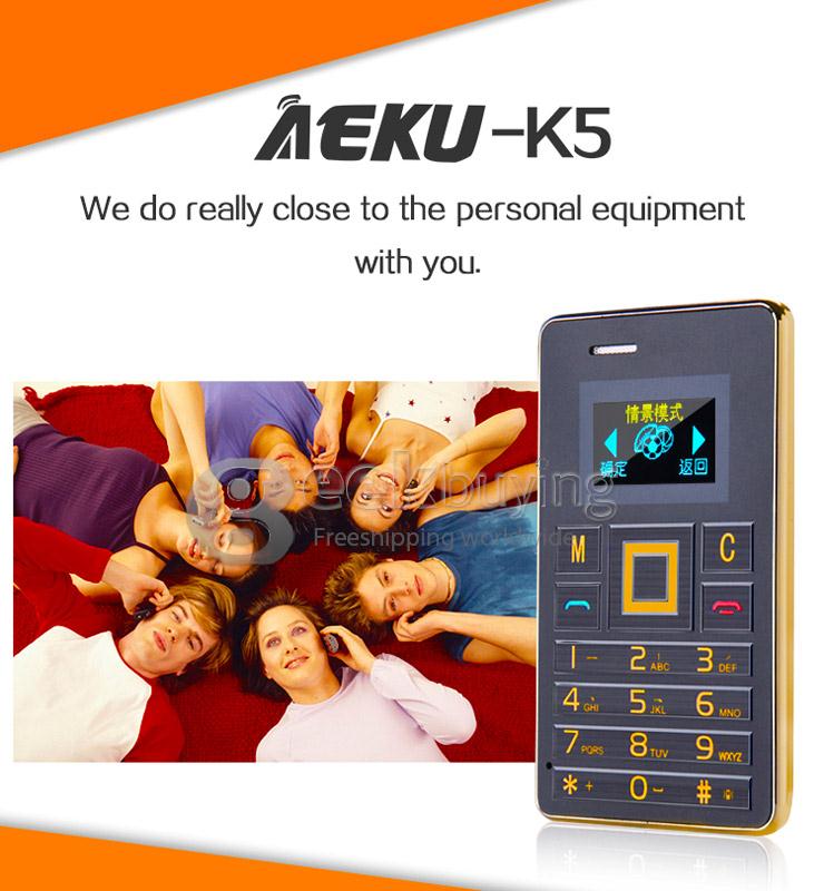 AEKU K5 4GB Memory 1.0 inch MTK Single Core Mini Pocket Card CellPhone