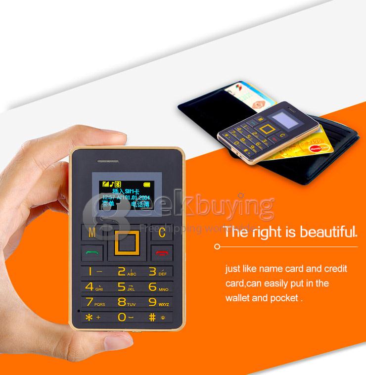 AEKU K5 4GB Memory 1.0 inch MTK Single Core Mini Pocket Card CellPhone