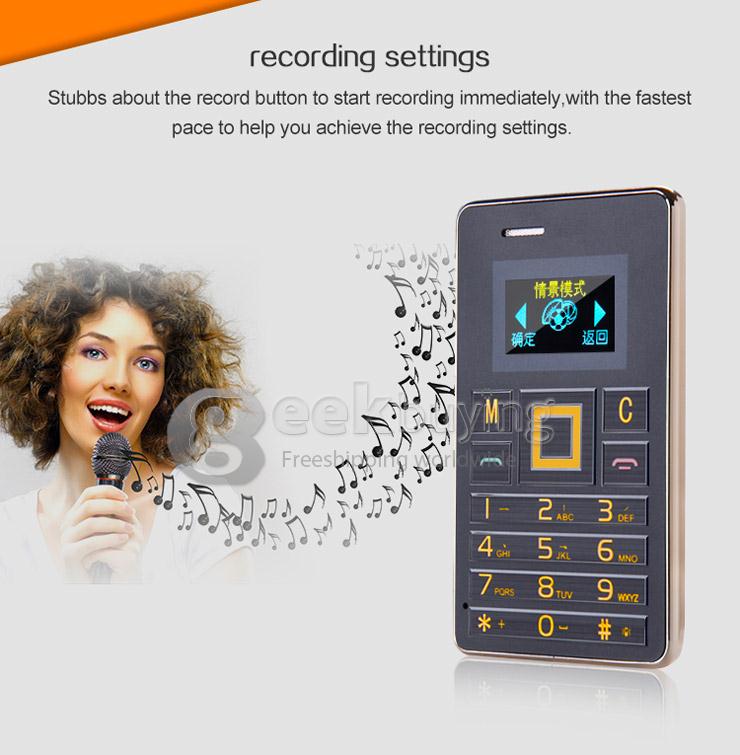 AEKU K5 4GB Memory 1.0 inch MTK Single Core Mini Pocket Card CellPhone