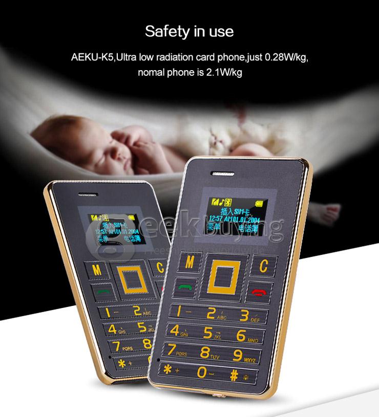 AEKU K5 1.0 inch MTK Single Core Mini Pocket Card Cell Phones