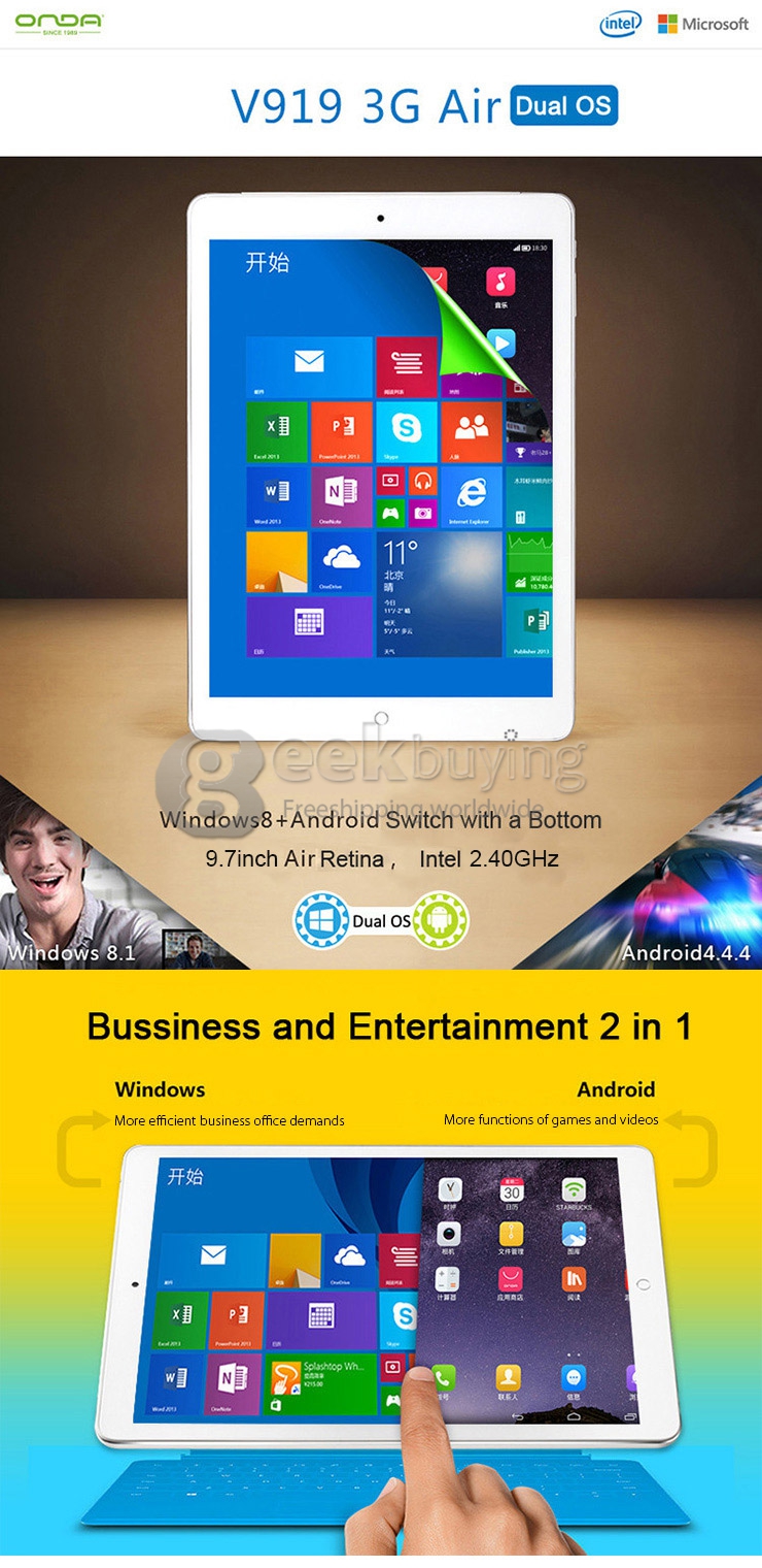 Onda V919 3G Air Dual OS 2GB/64GB Phone Call Tablet PC