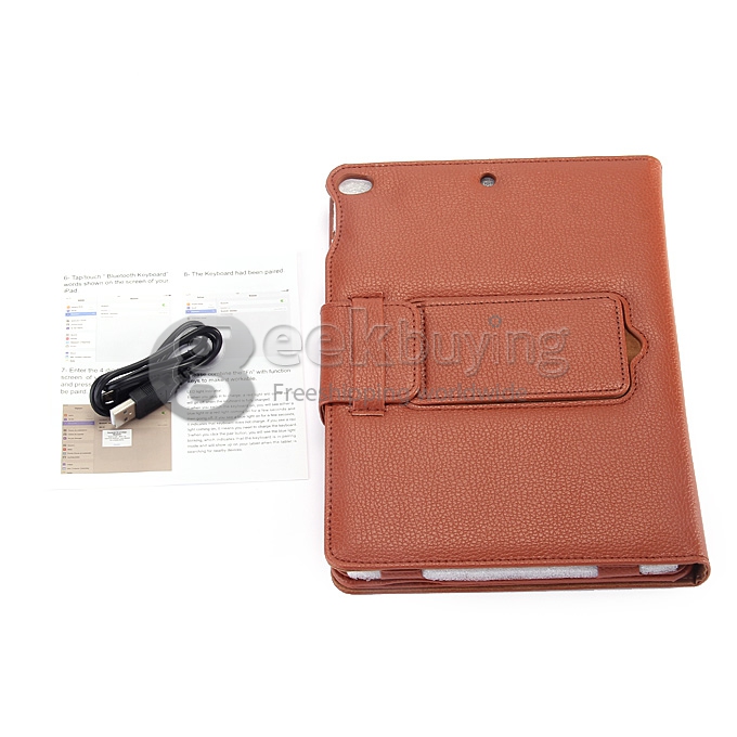 Bluetooth ABS Keyboard Separated Leather Case for iPad 5 iPad Air