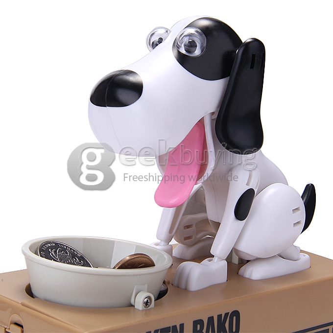 Choken Puppy Hungry Eating Dog Coin Bank Money Saving Box Piggy Bank ...