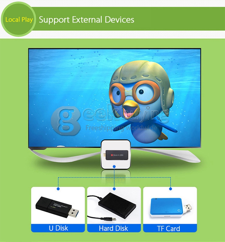 UStick MK809 PLUS M805 TV Dongle 1G RAM 2.4G/5G WIFI KODI Miracast