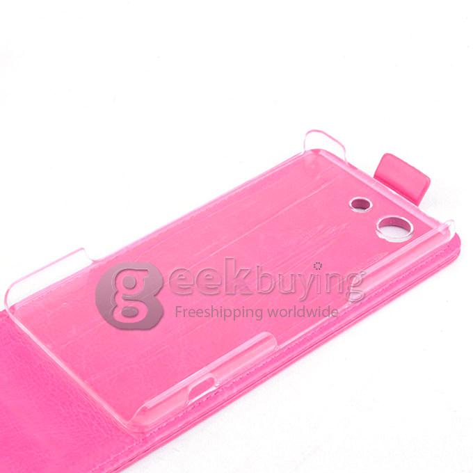 Protective Hard Cover Flip Stand Leather Case for Sony Z3 Compact