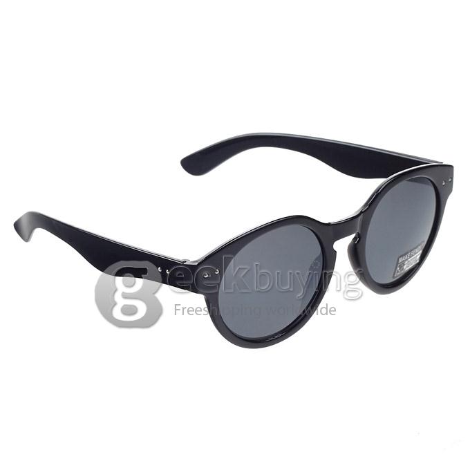 Vintage Uv400 Protection Pc Frame Resin Lens Round Sunglasses For