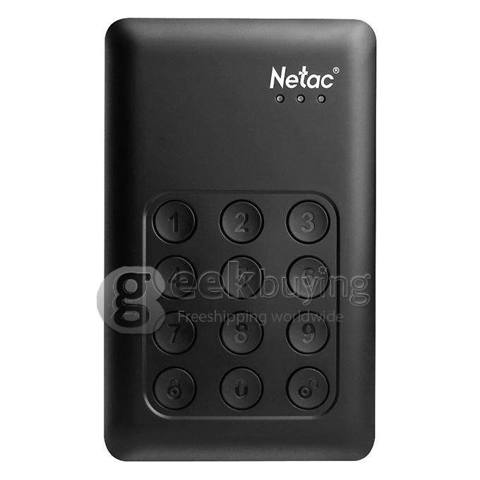 Netac LangKe K390 2TB USB 3.0 Mobile Hard Disk With 12 Keys Encryption - Black