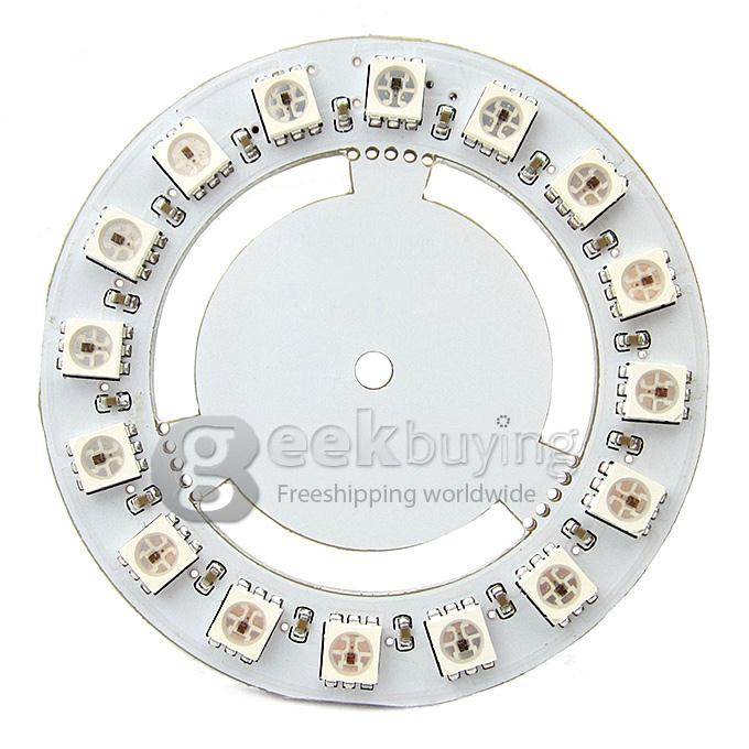 WS2811 5050 Full Color RGB LED Lamp Round Panel 16 Bit 5V Cascadable ...