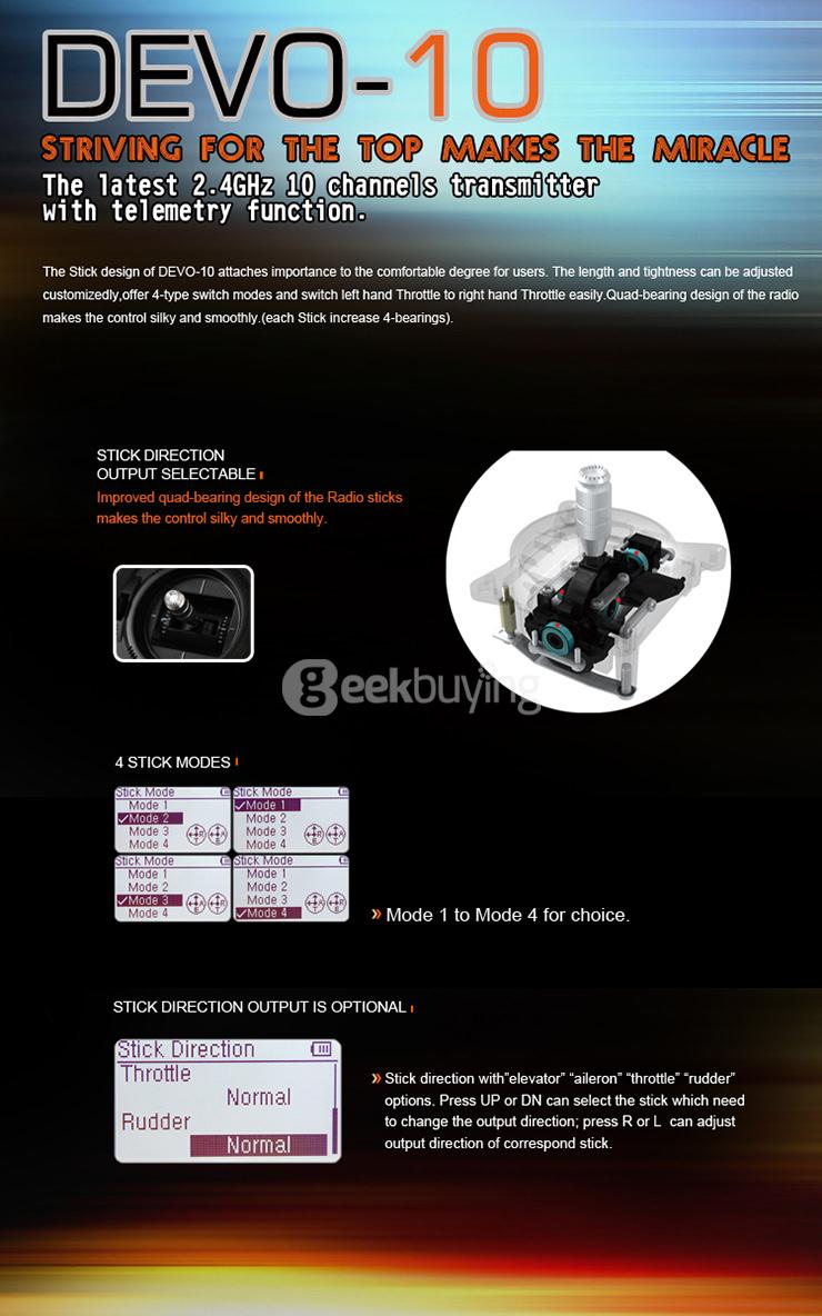 Walkera DEVO 10 WK-DEVO10 2.4 GHz 10CH Transmitter Remote Controller