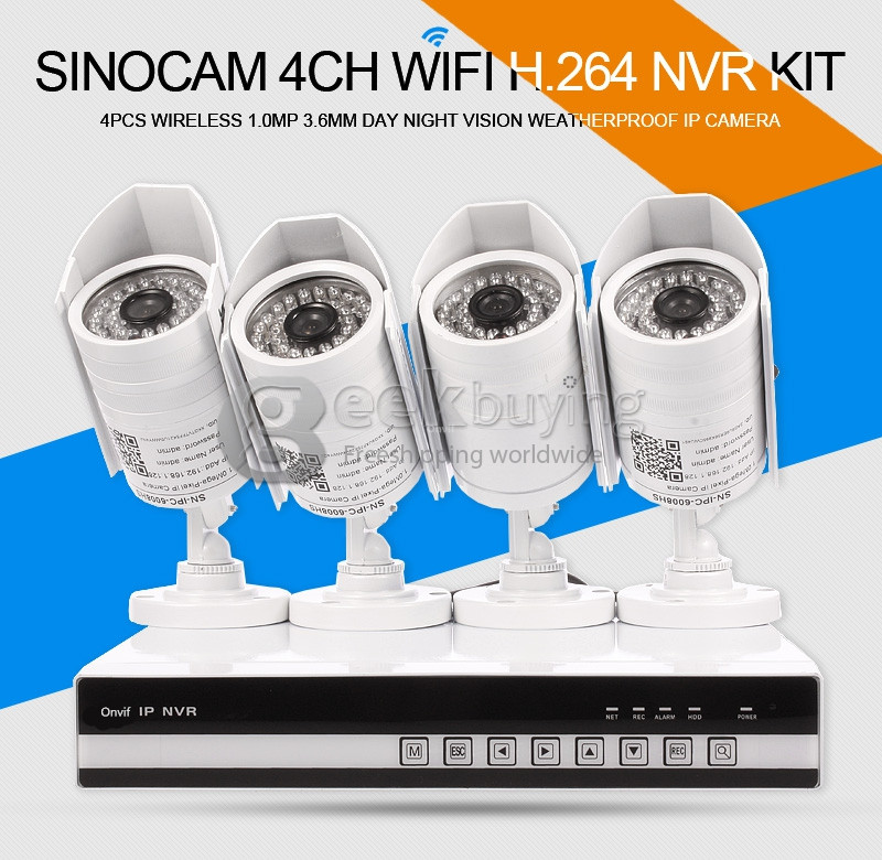 Sinocam 4CH Wifi H.264 P2P NVR Kit