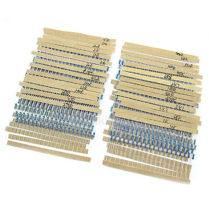 1/4W Colored Ring Resistor Pack 10 ohm-1M ohm/30x20 PCS for DIY projec