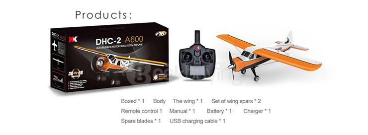 XK DHC-2 A600 5CH RC Glider 3D 6G System Brushless Fixed Wing Airplane