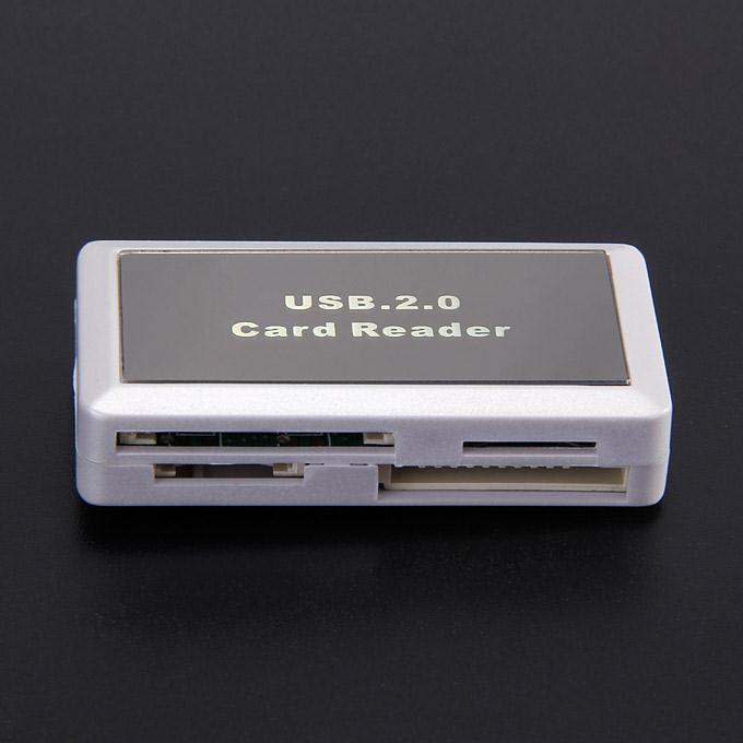 Multi-function USB2.0 Card Reader for Windows / Mac OS - White