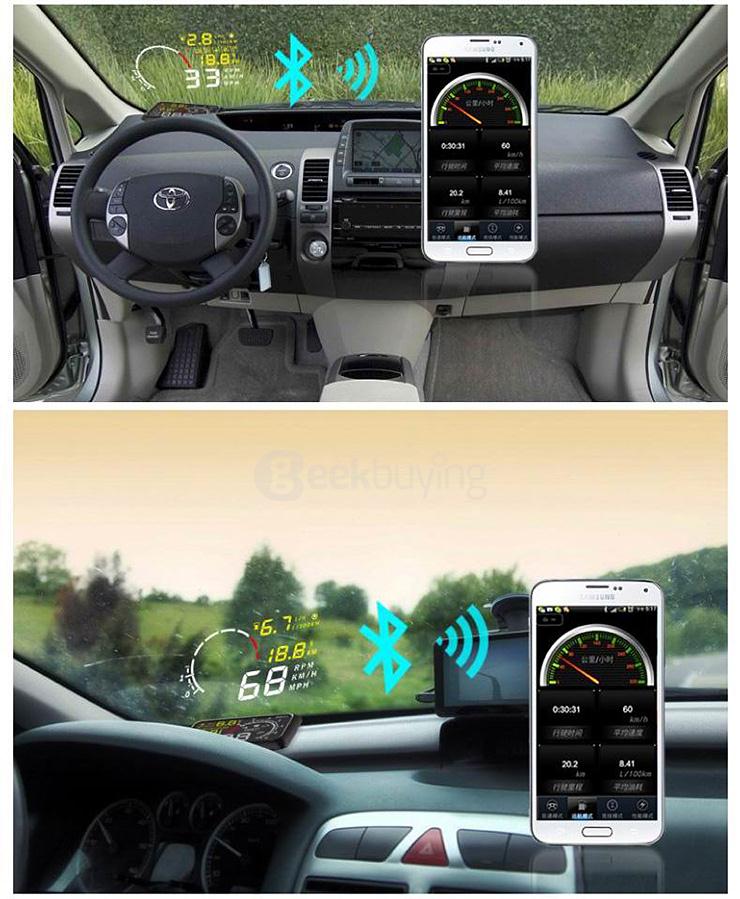 X3 Car 5.5 Inch Head Up Display Blutooth Connection