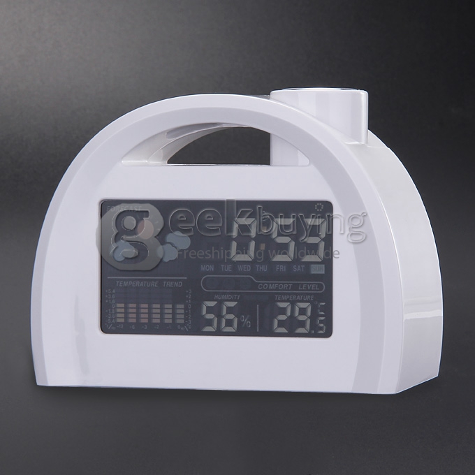 LED Weather Forecast Temperature Humidity Calendar Alarm Clock