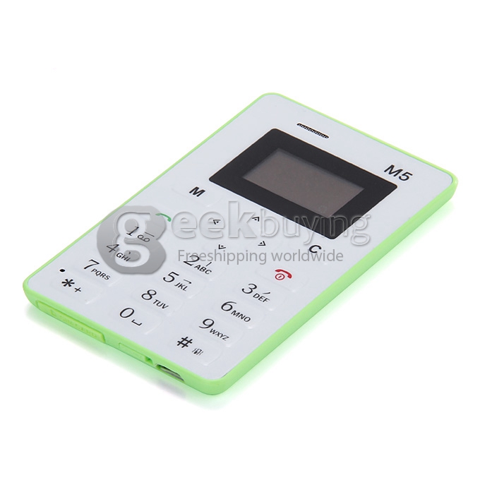AEKU M5 4.5mm Thin 1.0 inch Mini Pocket Card Cell Phones Bluetooth