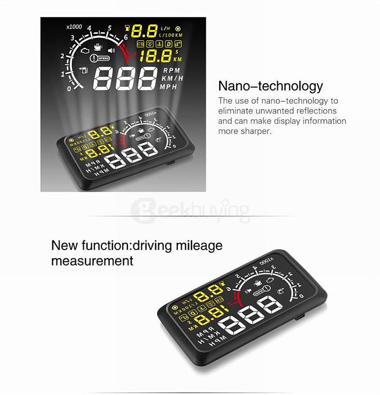 X3 Car 5.5 Inch Head Up Display Blutooth Connection
